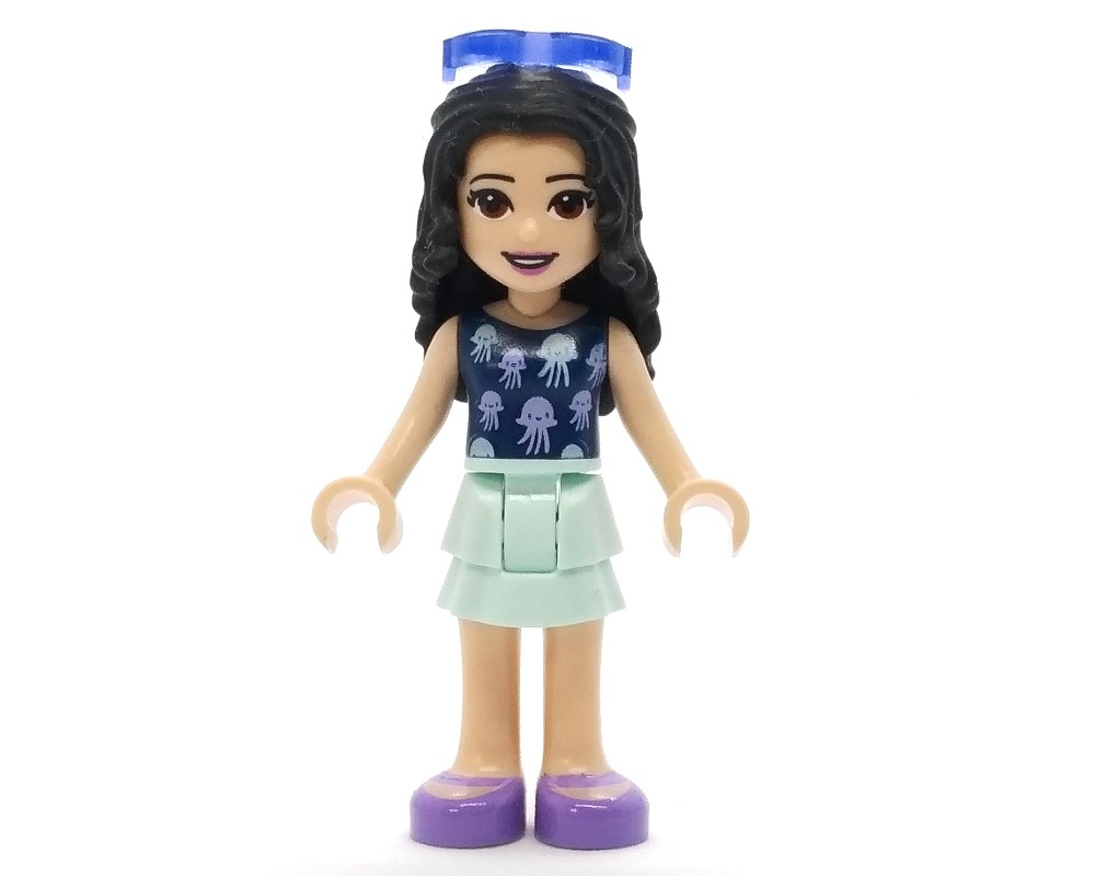 LEGO Set fig-008962 Emma - Dark Blue Top, Light Aqua Skirt, Glasses ...