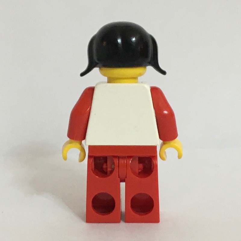 LEGO Set fig-008992 Woman, White Top with Large Red Stripe and 2 Blue ...