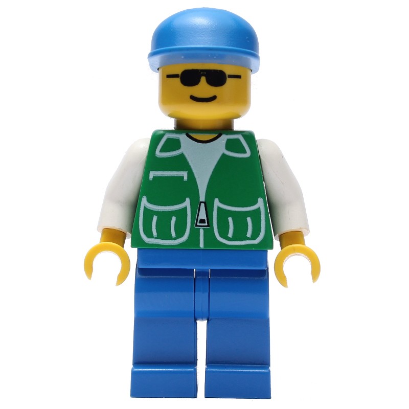 LEGO Set fig-009013 Man, Green Jacket, Blue Legs, Blue Cap, Sunglasses ...
