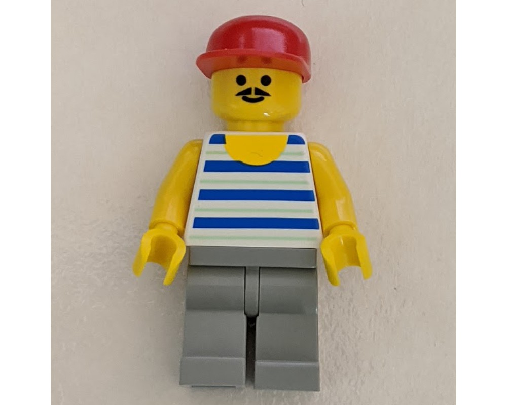 LEGO Set fig-009018 Man, Blue and White Striped Tank Top, Red Cap ...