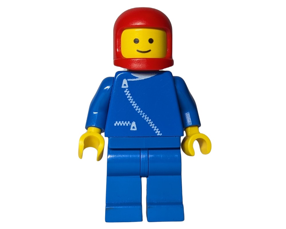 LEGO Set fig-009034 Man, Blue Jacket with Zipper, Blue Legs, Red Helmet ...