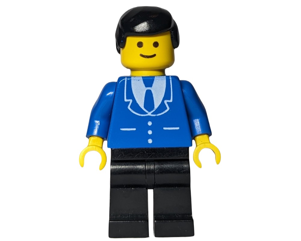LEGO Set fig-009035 Man, Blue Jacket with Tie and Three Buttons, Black ...