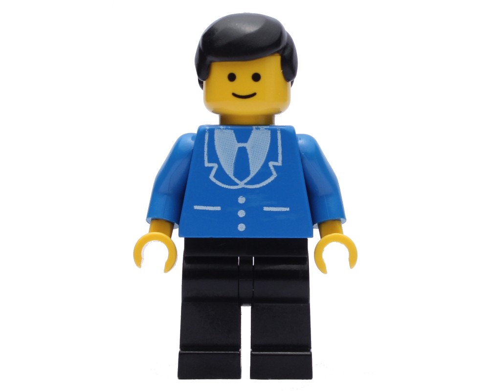 LEGO Set fig-009045 Man, Blue Jacket with Tie and Three Buttons, Black ...