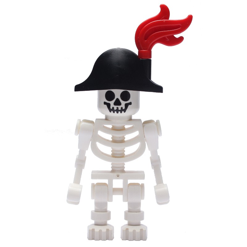 LEGO Set fig-009105 Skeleton, Standard Face, Bicorne Hat with Red Plume ...