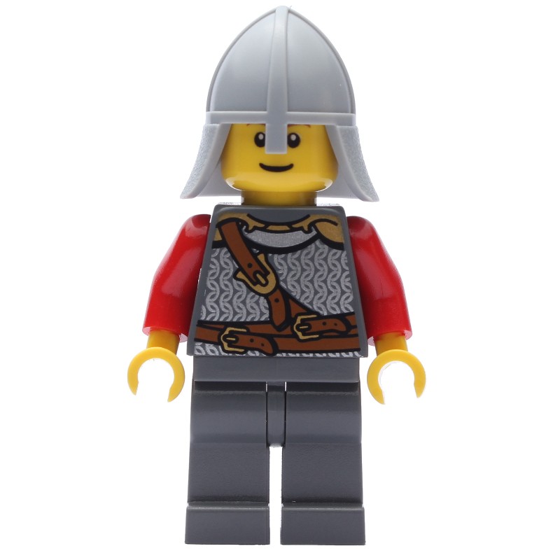 LEGO Set fig-009111 Knight, Armor with Straps, Light Bluish Gray Helmet ...