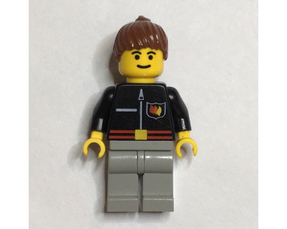LEGO Set fig-009122 Firewoman, Black Fire Jacket with Red Belt and ...