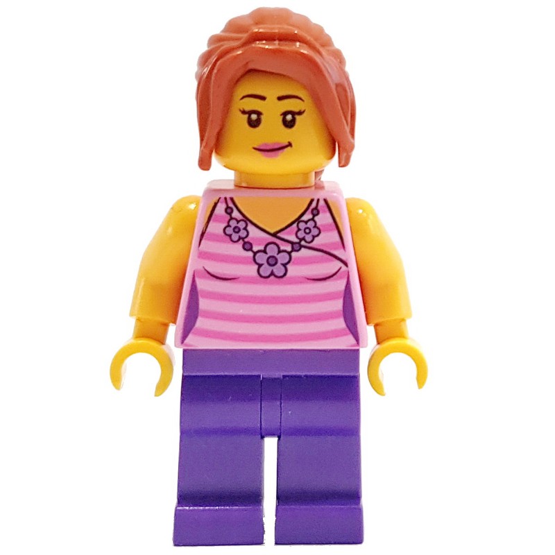 LEGO Set fig-009156 Bright Pink Torso, Dark Purple Legs, Dark Orange ...