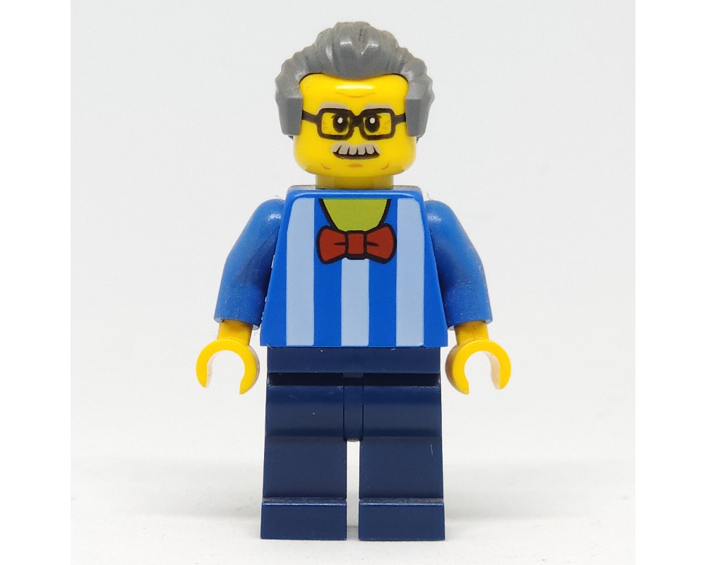 LEGO Set fig-009163 Blue Torso, Dark Blue Legs, Dark BLuish Grey Hair ...