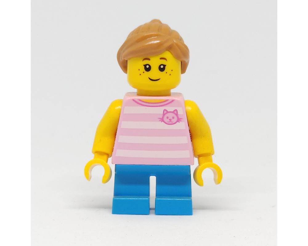 LEGO Set fig-009166 Kid, Bright Pink Torso, Blue Legs, Medium Nougat ...
