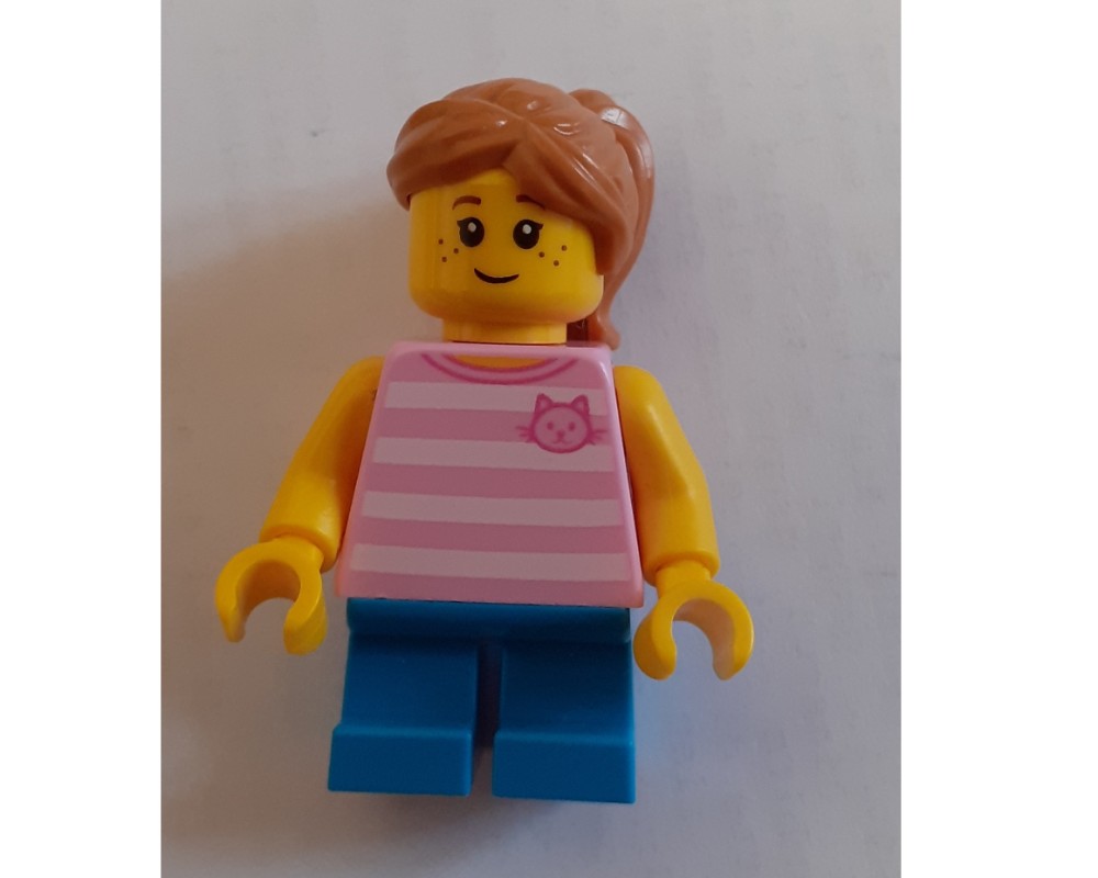 LEGO Set fig-009166 Kid, Bright Pink Torso, Blue Legs, Medium Nougat ...
