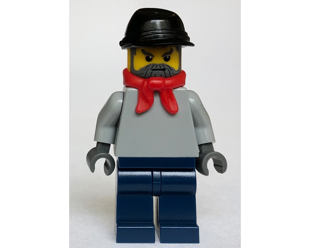 LEGO Set fig-009171 Train Worker - Light Bluish Grey Torso, Dark Blue ...