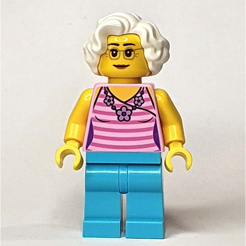 LEGO Set fig-009217 Bright Pink, Medium Azure, White Hair | Rebrickable ...
