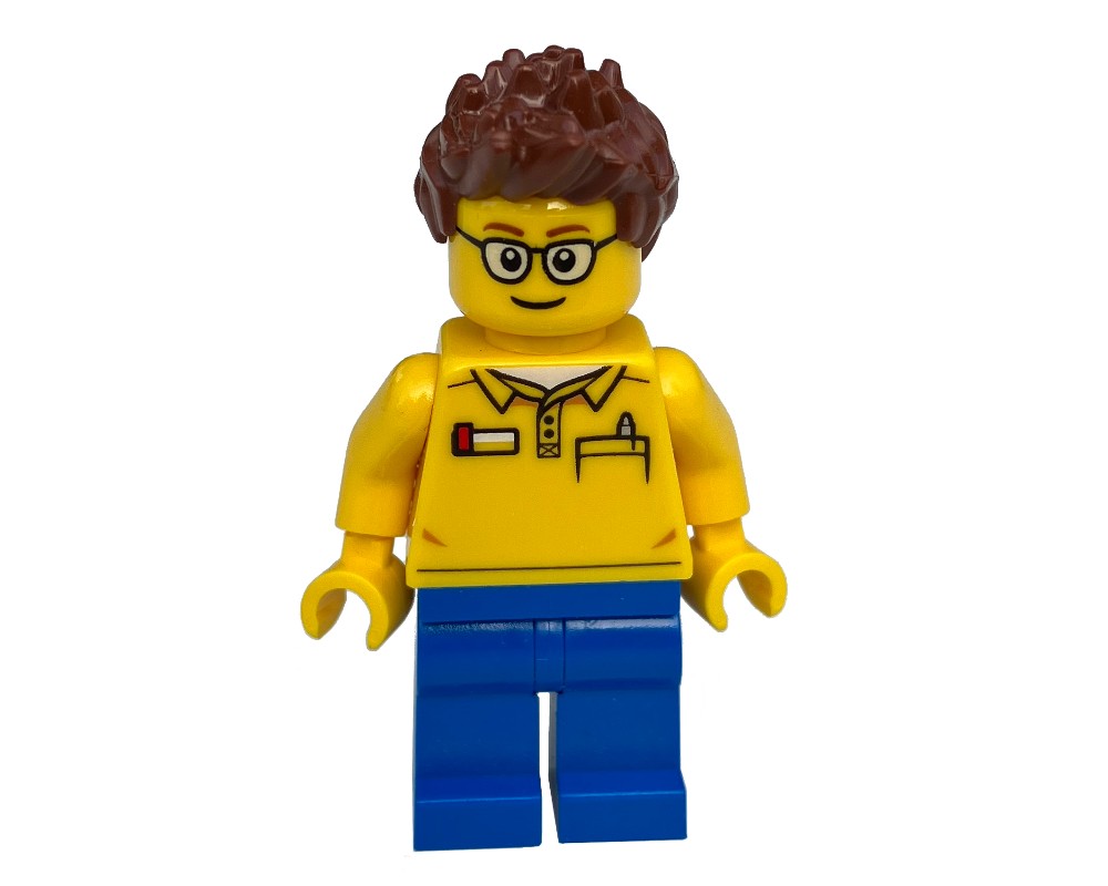 LEGO Set fig-009220 Yellow Torso, Blue Legs, Reddish Brown Hair ...