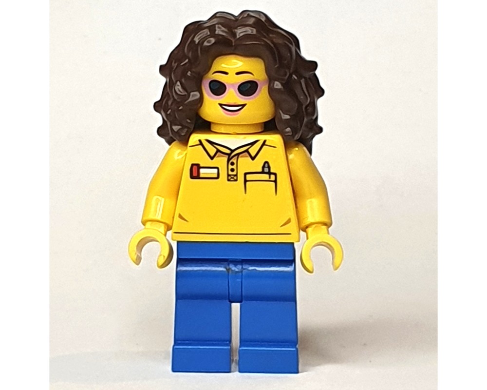 LEGO Set fig-009221 Yellow Torso, Blue Legs, Dark Brown Hair ...