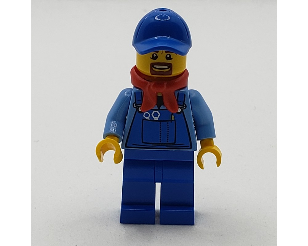 LEGO Set fig-009236 Medium Blue Torso, Blue Overall, Blue Hat ...