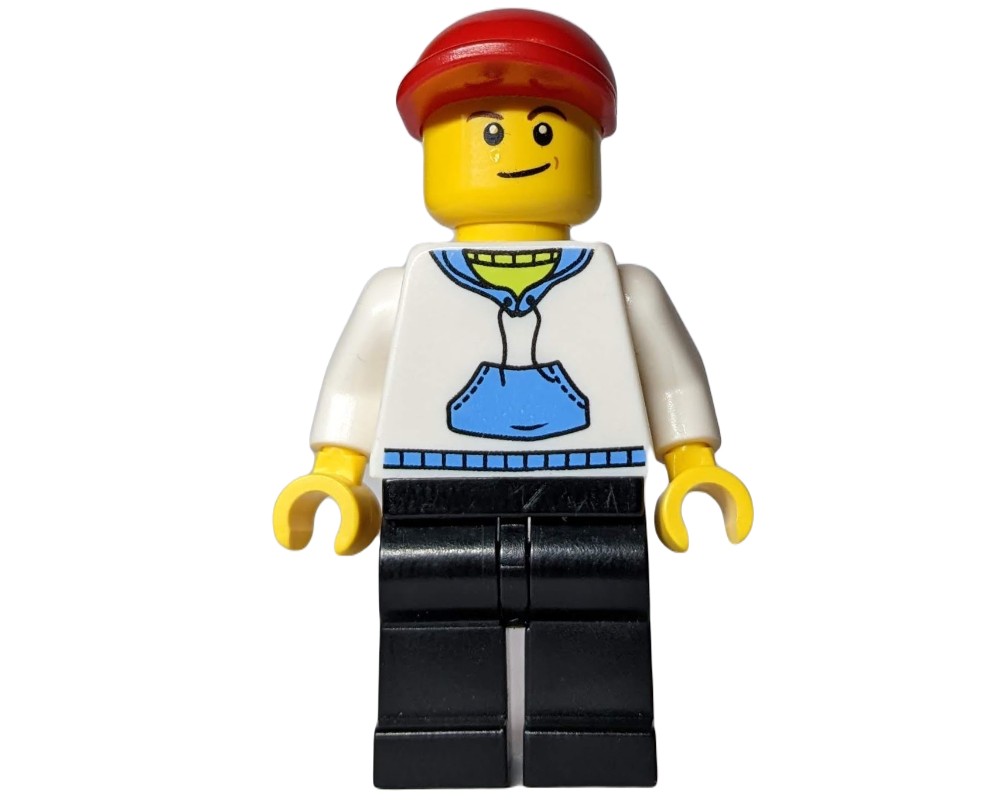 LEGO Set fig-009260 White Torso, Black Legs, Red Cap | Rebrickable ...