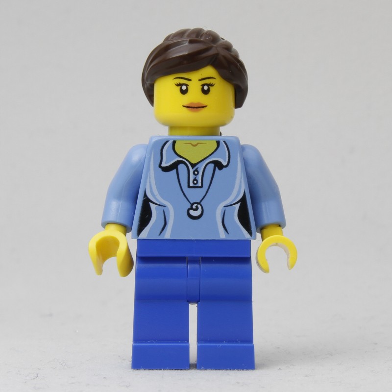 LEGO Set fig-009264 Medium Blue Torso, Blue Legs, Dark Brown Hair (2014 ...
