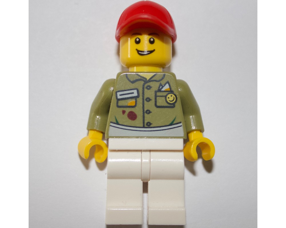 LEGO Set fig-009271 Olive Green Torso, White Legs, Red Cap ...
