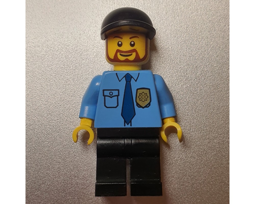 LEGO Set fig-009297 Policeman, Medium Blue Shirt with Badge and Tie ...