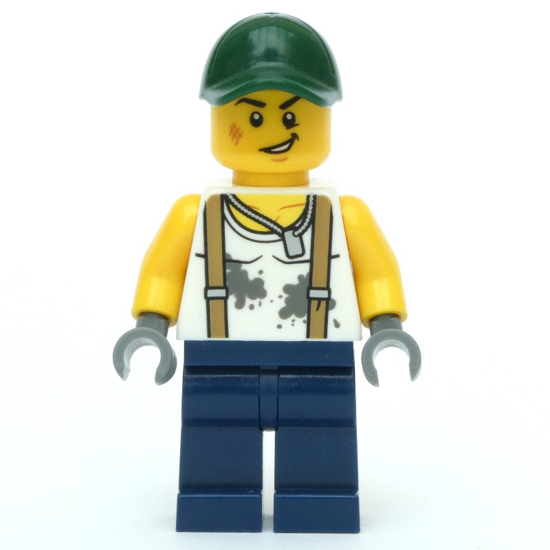 LEGO Set fig-009317 White Torso, Dark Blue Legs, Dark Green Cap (2018 ...
