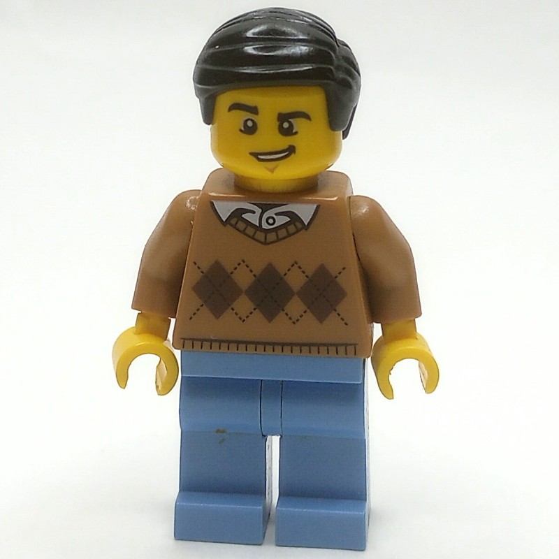 LEGO Set fig-009319 Medium Nougat Torso, Medium BLue Legs, Black Hair ...