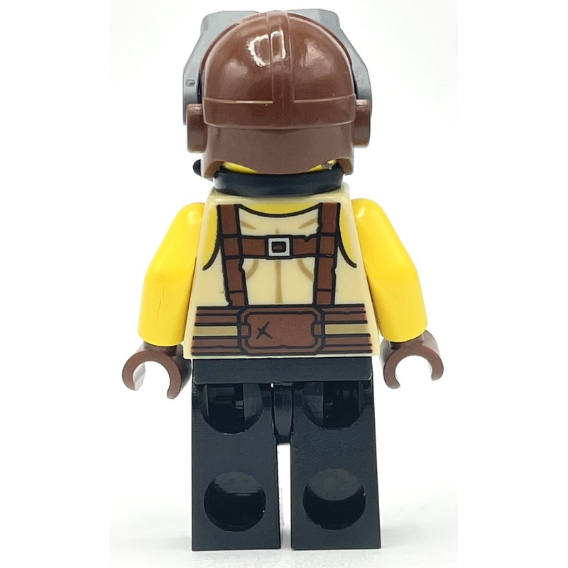 Lego Set Fig 009333 Tan Torso Black Legs Pilot Cap Moustache Rebrickable Build With Lego