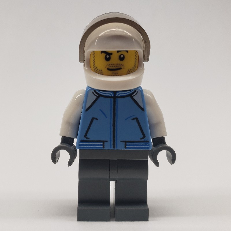 LEGO Set fig-009424 Pilot, Medium Blue Jacket, Dark Bluish Gray Legs ...