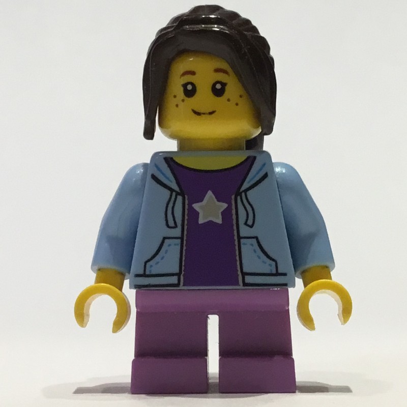 LEGO Set fig-009426 Girl, Open Bright Light Blue Hoodie over Dark ...
