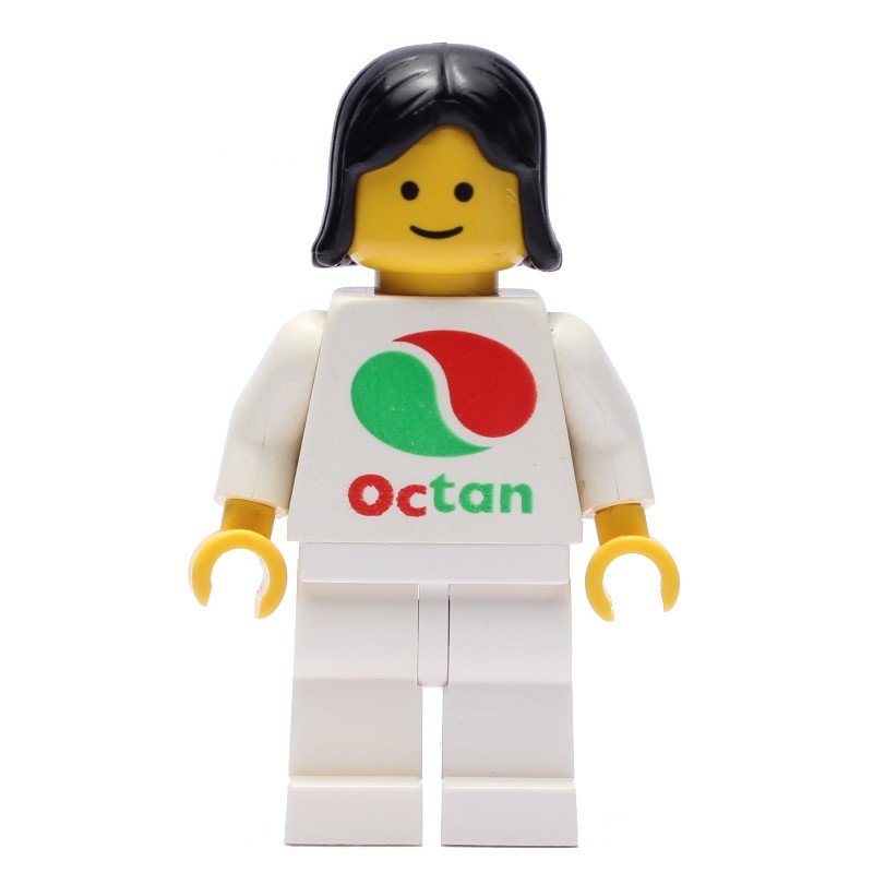 LEGO Set fig-009494 White Torso Octan, White Legs, Black Hair, Female ...