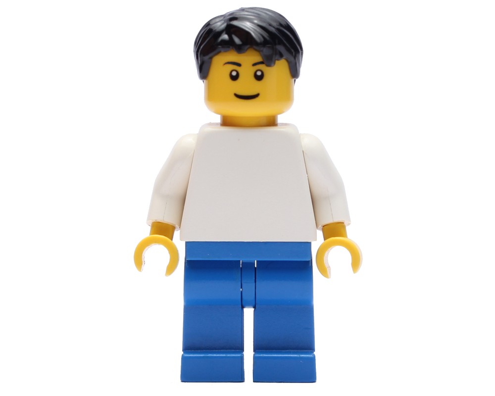 LEGO Set fig-009499 White Torso, Blue Legs, Black Hair | Rebrickable ...