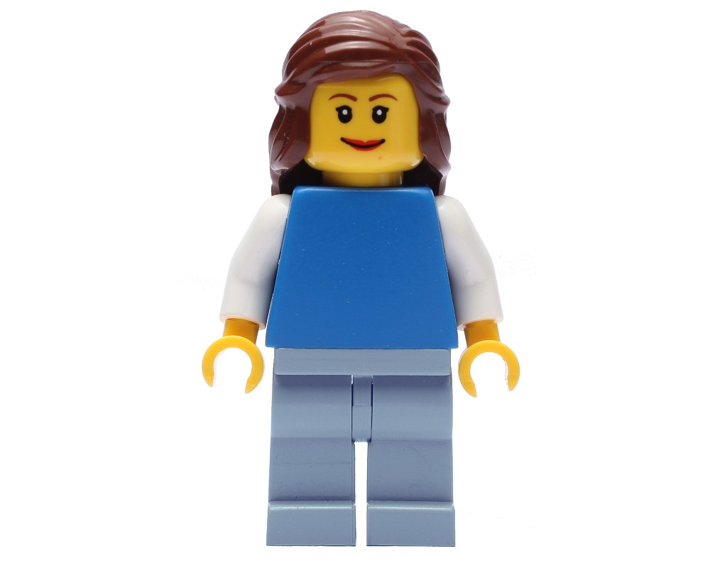 LEGO Set fig-009503 Blue Torso, Sand Blue Legs, Reddish Brown Hair ...
