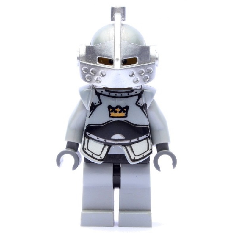 LEGO Set fig-009527 Knight - Light Bluish Grey Armour with Crown (2007 ...