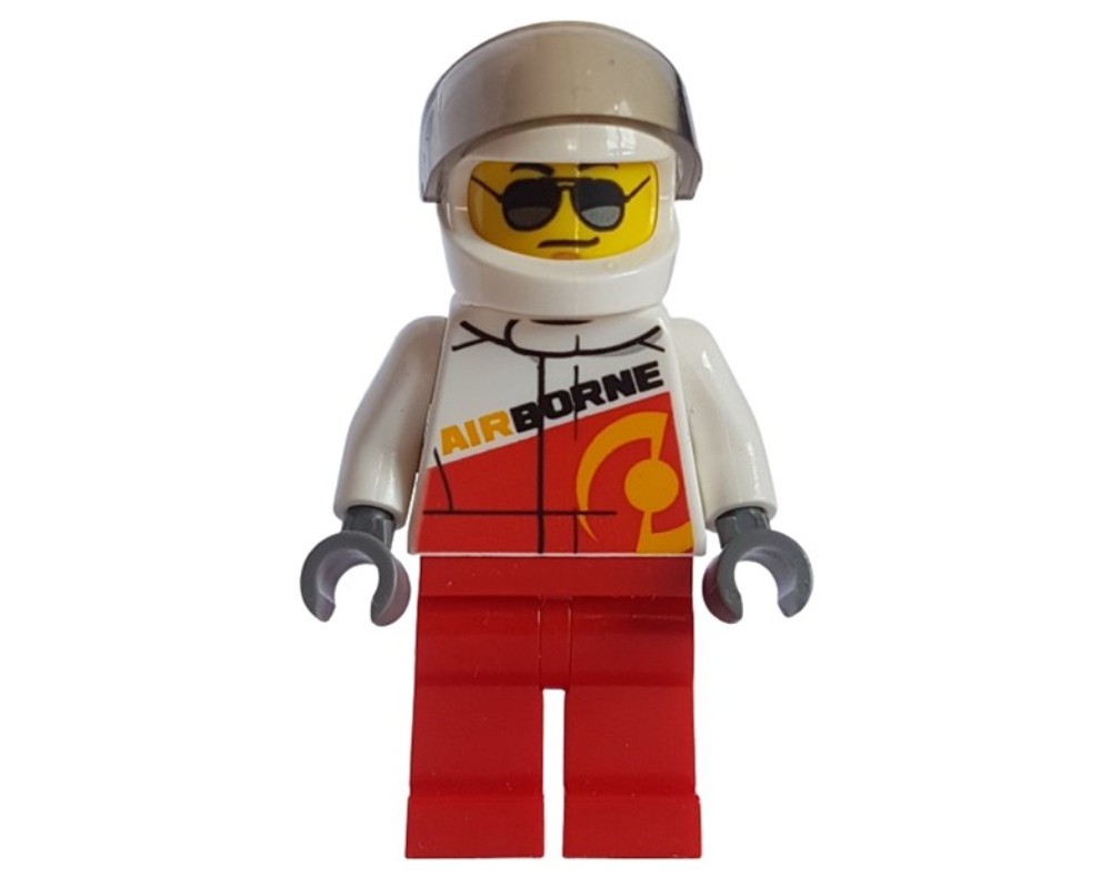LEGO Set fig-009559 Racer, Red and White Jumpsuit with 'AIRBORNE ...