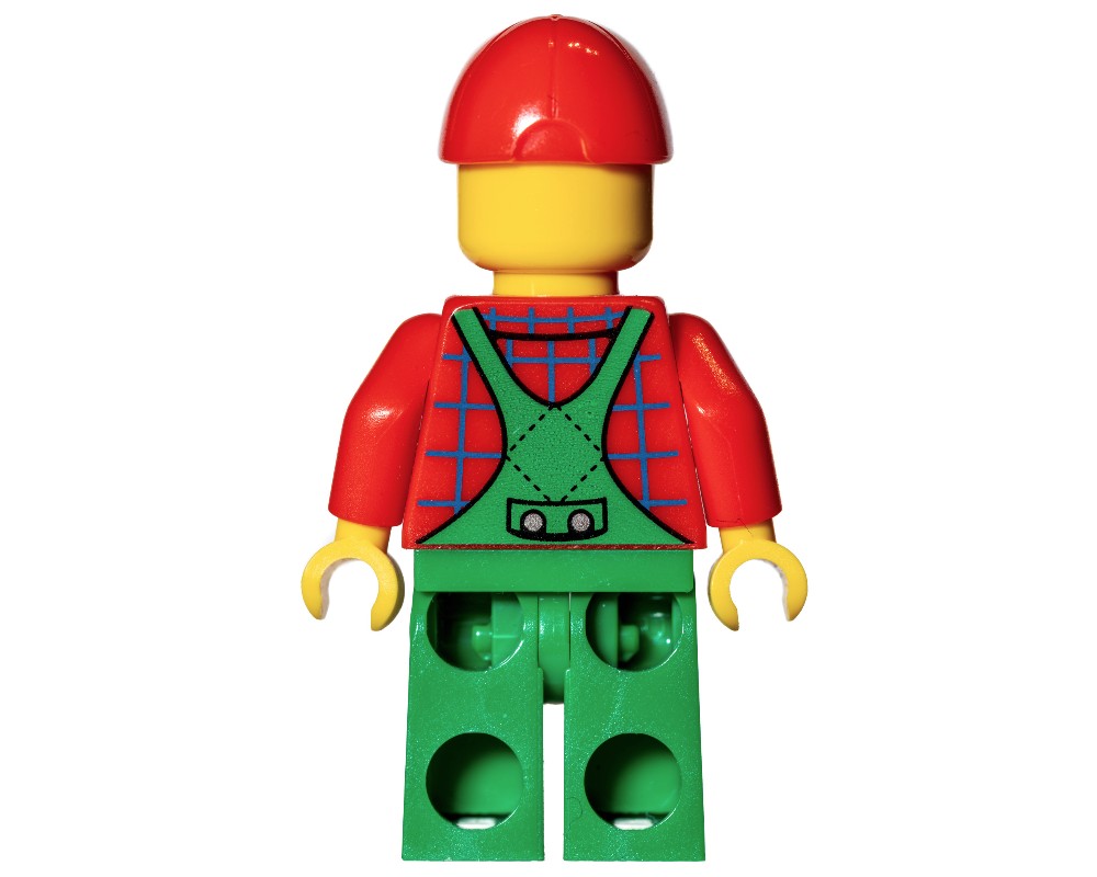 LEGO Set fig-009619 Man, Green Overalls over Red Shirt, Red Cap, Beard ...