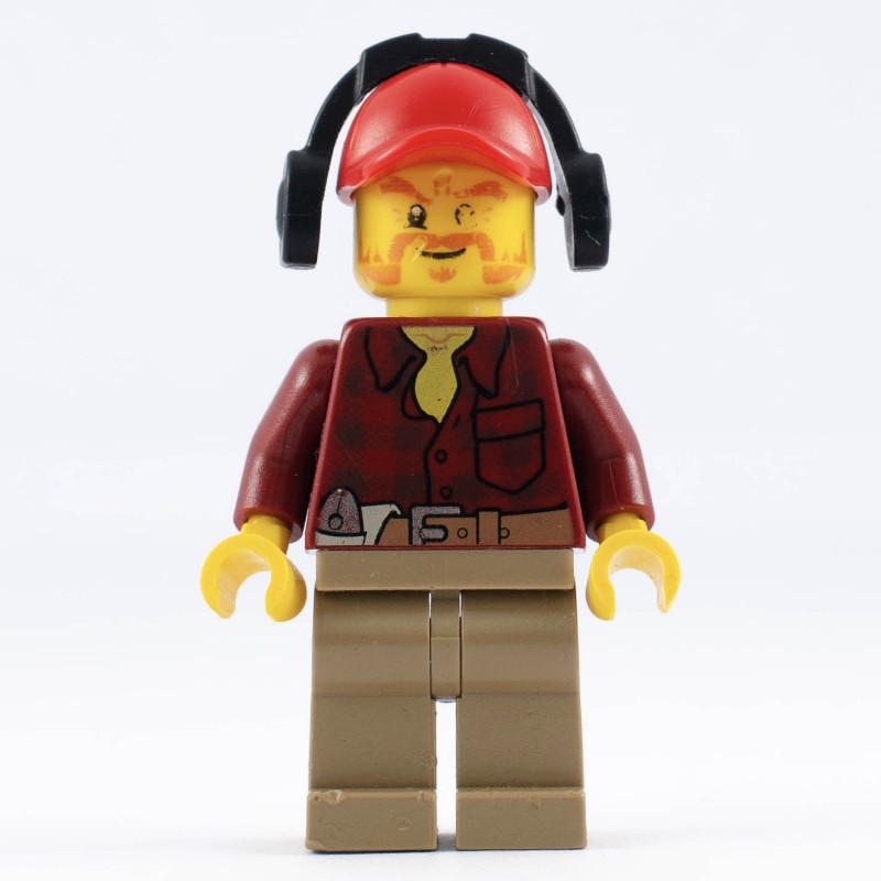 LEGO Set fig-009647 Lumberjack, Dark Red Flannel Shirt, Red Cap with ...