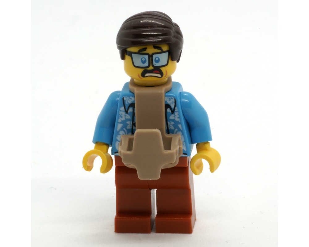LEGO Set fig-009656 Man, Open Dark Azure Hawaiian Shirt, Dark Orange ...