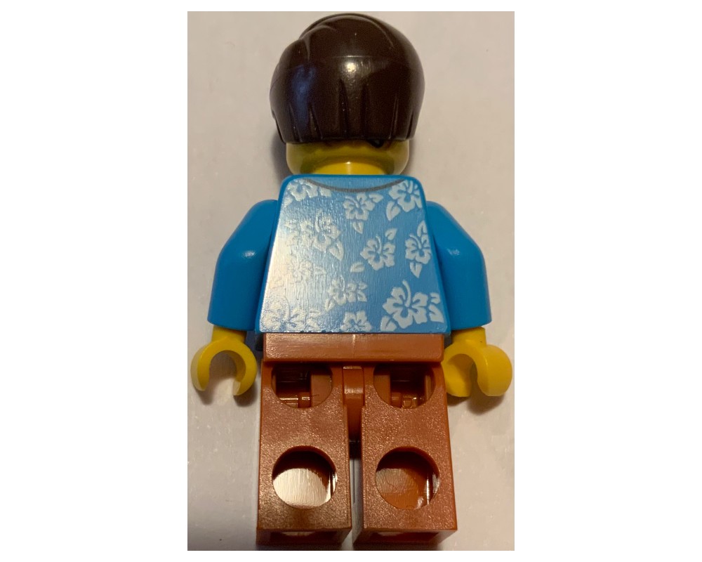 LEGO Set fig-009656 Man, Open Dark Azure Hawaiian Shirt, Dark Orange ...