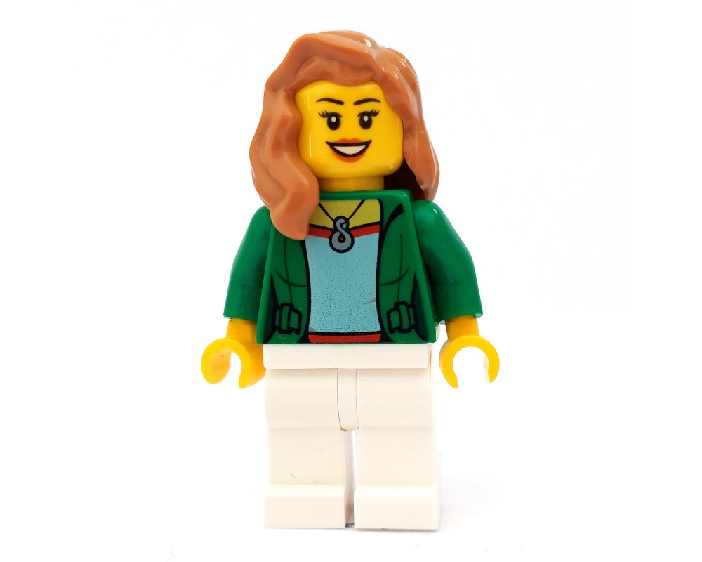 LEGO Set fig-009668 Woman, Open Green Jacket with Necklace, Medium ...