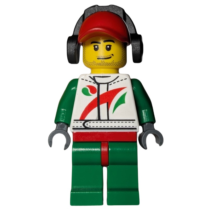 LEGO Set fig-009720 Racer, White and Green Jumpsuit with Octan Logo ...