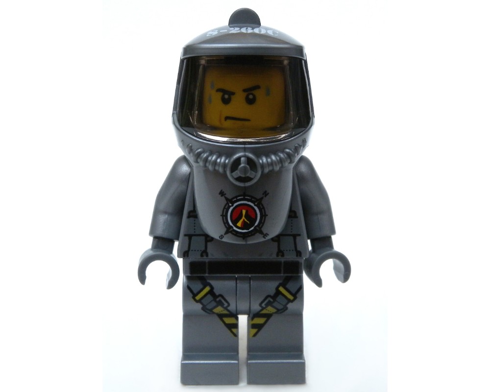 LEGO Set fig-009729 Volcano Explorer, Man, Flat Silver Hazmat Suit ...