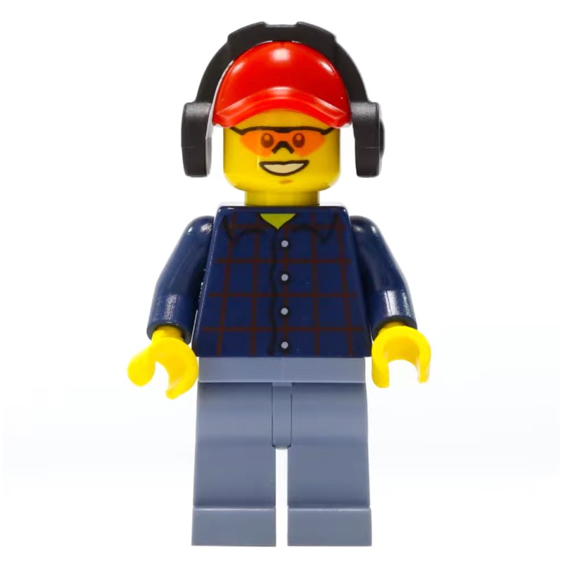 LEGO Set fig-009774 Lumberjack, Dark Blue Plaid Shirt, Sand Blue Legs ...