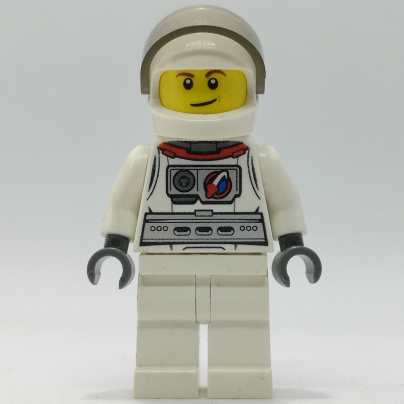 LEGO Set fig-009777 Test Pilot, White Astronaut Suit, White Helmet with ...