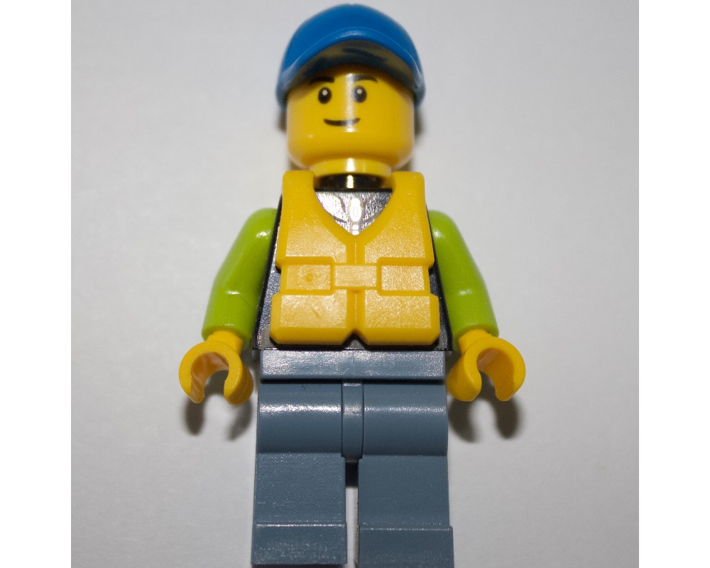 LEGO Set fig-009809 Man, Black and Lime Jacket, Blue Cap, Yellow Life ...