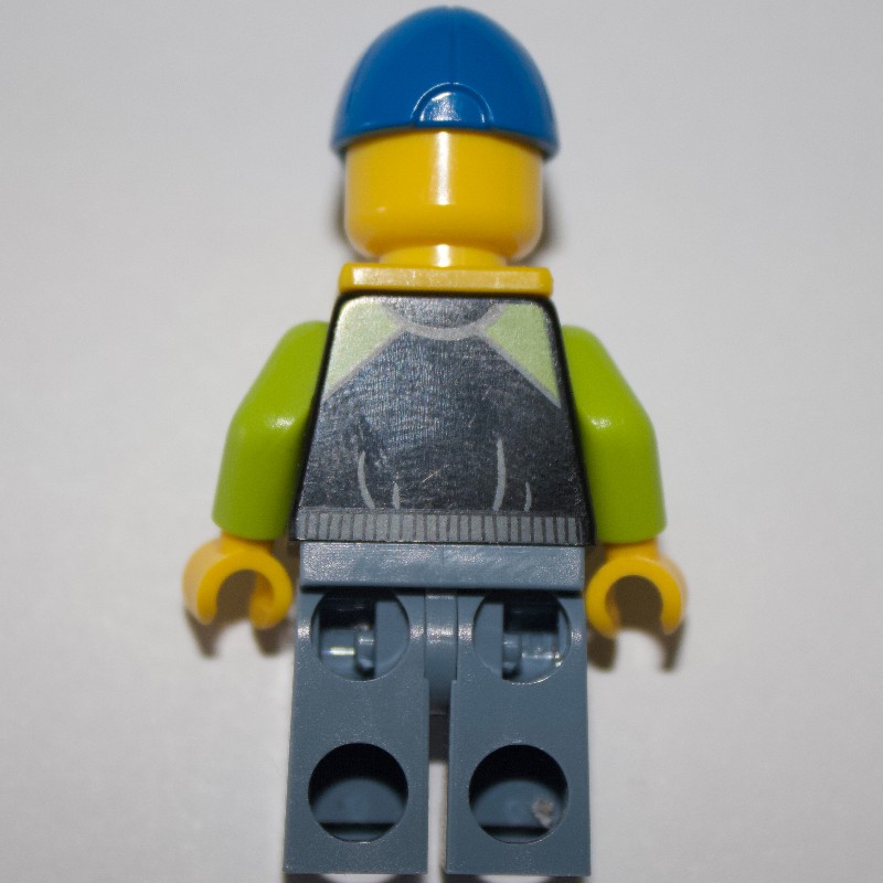 LEGO Set fig-009809 Man, Black and Lime Jacket, Blue Cap, Yellow Life ...