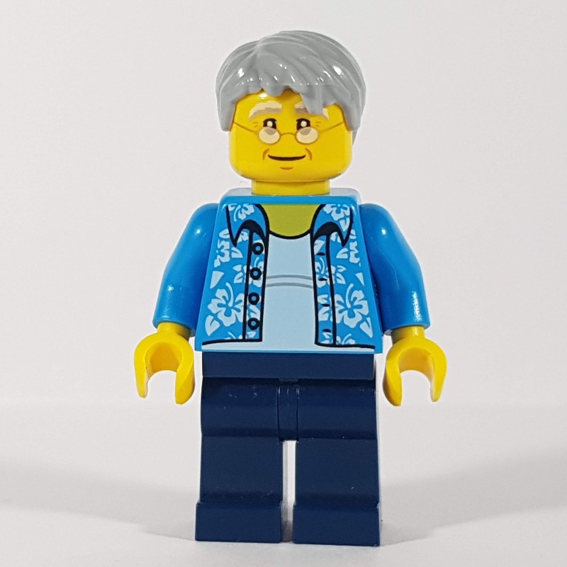 LEGO Set fig-009818 Man, Open Dark Azure Hawaiian Shirt, Dark Blue Legs ...