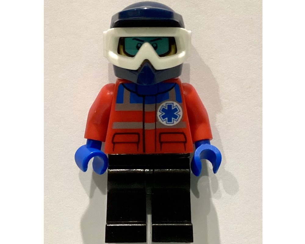 LEGO Set fig-009835 Paramedic, Red Jacket with Star of Life, Dark Blue ...
