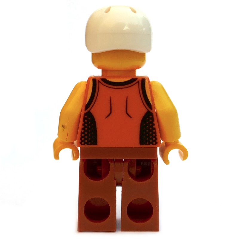 LEGO Set fig-009841 Man, Orange Tank Top with 'SPORT', Dark Orange Legs ...