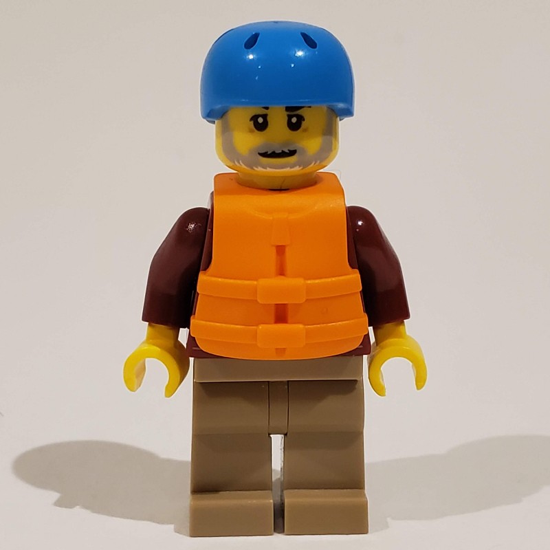 LEGO Set fig-009842 Man, Open Dark Red Jacket, Dark Tan Legs, Dark ...