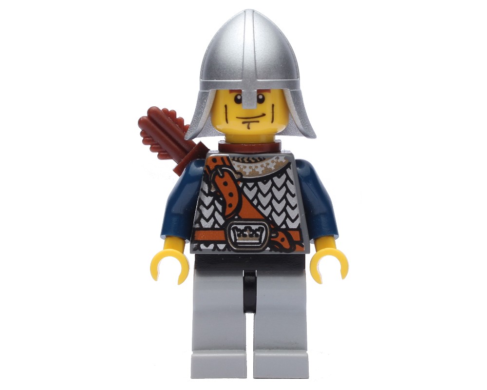 LEGO Set fig-009897 Knight, Archer with Metallic Silver Helmet, and ...