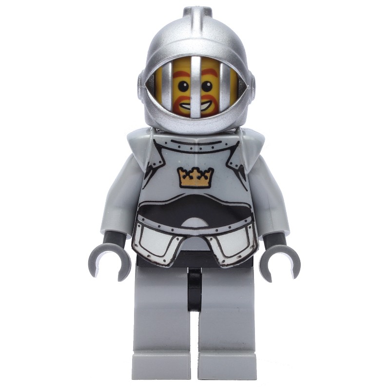 LEGO Set fig-009968 Knight, Gray, Armor, Helmet with Grille, Goatee ...
